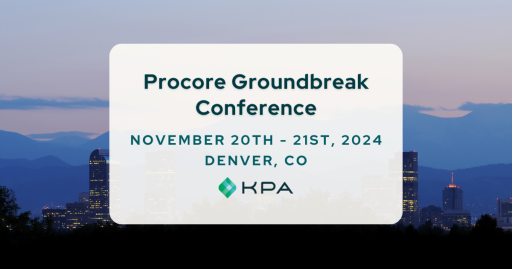 Procore Groundbreak Conference - KPA